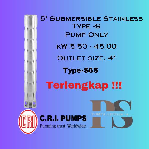 Jual Pompa Satelit /Celup 6" S6S - 76 CRI Stainlees Impeller Pompa Only - 76/4, 11Kw - Kota ...