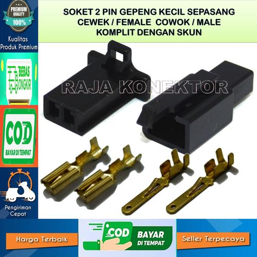 Jual SOKET SOCKET KONEKTOR KABEL 2 PIN KECIL MOTOR MOBIL MALE FEMALE ...