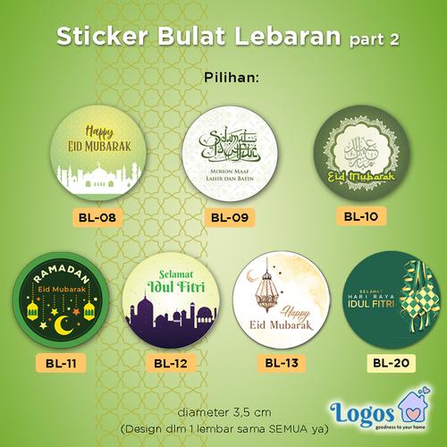 Jual Sticker Lebaran Bulat stiker Idul Fitri hampers gift tag cake ...