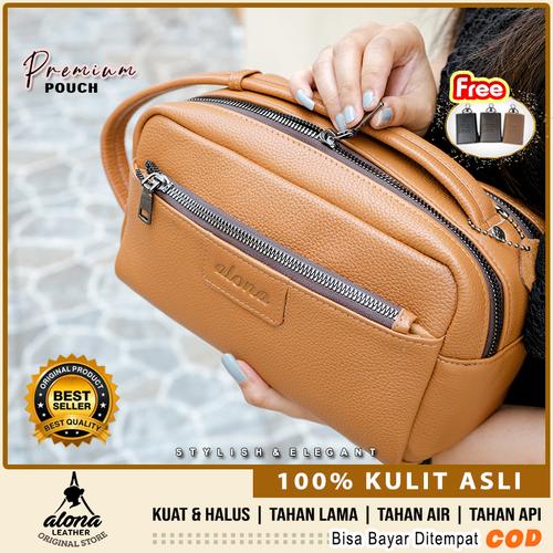 Jual Tas Pouch Wanita Kulit Asli Alona Leather Handbag Premium Kekinian ...