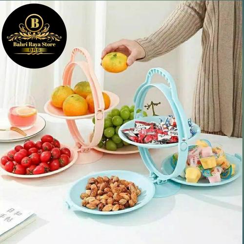 Promo Rak Piring Buah Lipat Portable Tempat Snack Piring Lipat Tempat ...