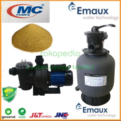 Jual Pompa Kolam Renang 1HP Paket Pompa Kolam Sand Filter Emaux 16in ...