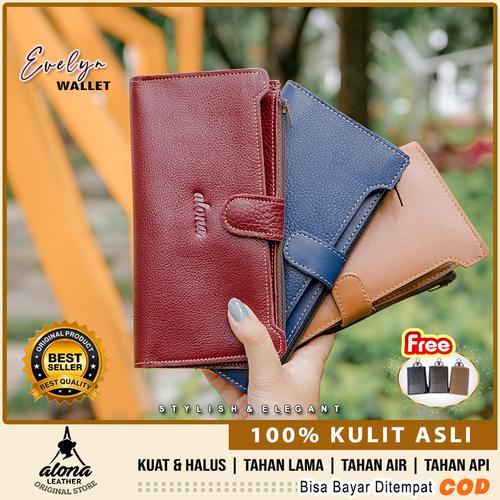 Jual Dompet Panjang Wanita Alona Evelyn Kulit Asli Leather Ori Kekinian - maroon - Kab. Gresik ...
