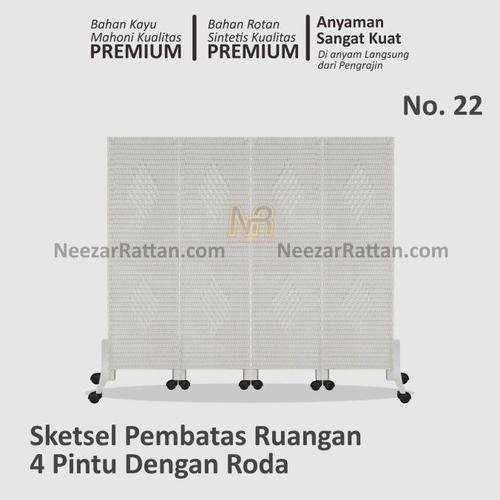 Jual Sketsel 4 pintu PAKAI RODA. Pembatas Penyekat partisi Ruangan no ...