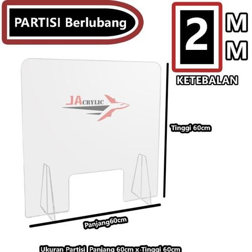 Jual Partisi Akrilik Sekat Pembatas Meja Akrilik 60 x 60 2mm - Dengan ...