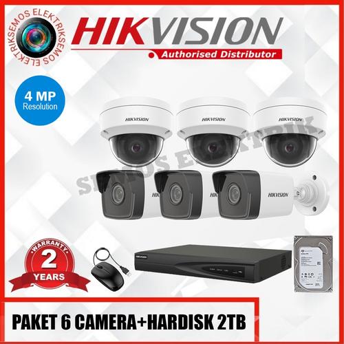 Jual Paket IP Camera Hikvision CCTV 6 Camera Nvr 8 Channel PoE 4MP ...