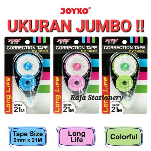 Promo Joyko Correction Tape 21m JUMBO / TipEx Kertas Joyko Kering CT ...
