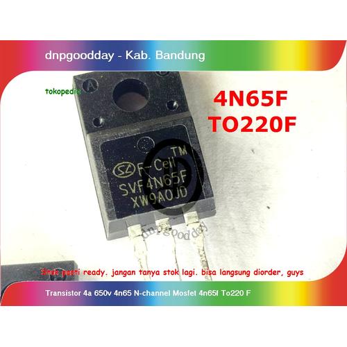 Jual Transistor 4a 650v 4n65 N-channel Mosfet 4n65f To220 F - Kab ...