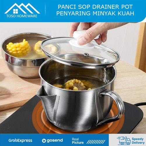 Jual PANCI SOP DRAINER SOUP POT TUTUP KACA PEMISAH PENYARING KUAH ...