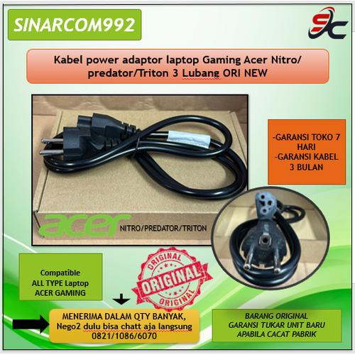 Jual Kabel power adaptor laptop Gaming Acer Nitro/predator/Triton 3 ...
