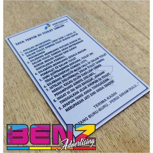 Jual SIGN BOARD TATA TERTIB TOILET - Kab. Banjarnegara - BENZ ADV ...