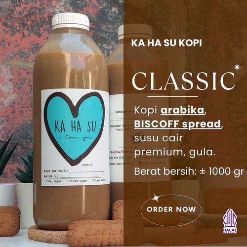 Jual Ka Ha Su Family Classic 1 liter 1000 ml Kopi Susu Cinnamon Biscoff ...
