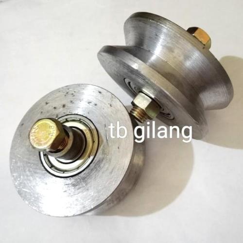 Jual Roda besi pintu pagar 7 cm siku cor putih kilap new bearing lebih ...