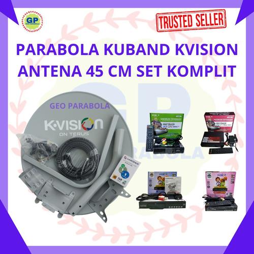 Jual PARABOLA KUBAND KVISION KOMPLIT SET ANTENA 45 CM RECEIVER KVISION ...