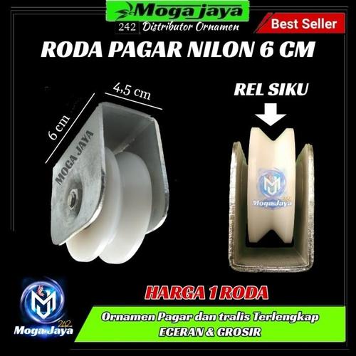 Jual roda nilon nylon 6cm roda bubut pintu pagar dobel bearing - REL ...