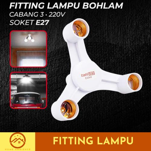 Jual Fitting Lampu Plafon Minimalis Modern Elegan Cabang 3 Bohlam E27 Putih - Jakarta Barat ...