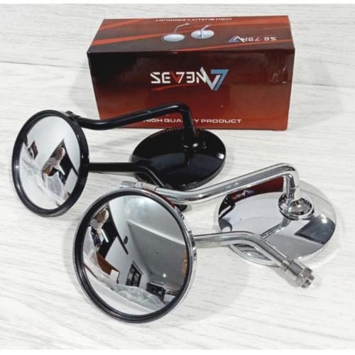 Jual Spion Retro Bulat Classic Custom Kaca Cembung Honda Yamaha - Hitam ...