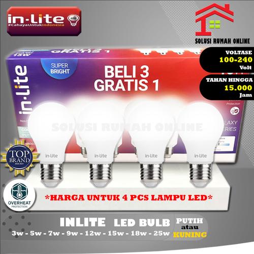 Jual Lampu LED INLITE Paket Beli 3 GRATIS 1 Garansi 1thn In-Lite Bulb ...