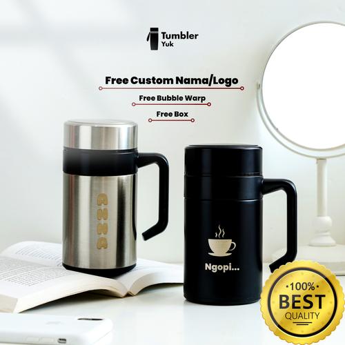 Promo Custom Grafir Laser Mug Stainless Steel Coffee 400ml (IMPORT ...