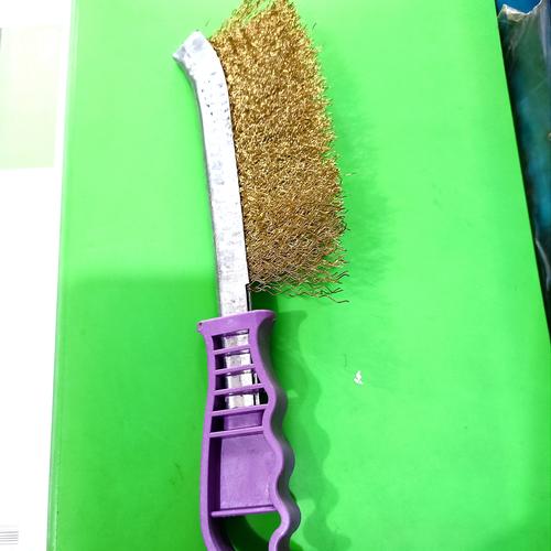 Jual sikat brus bros kawat kuning bengkok melengkung gagang pvc plastik ...