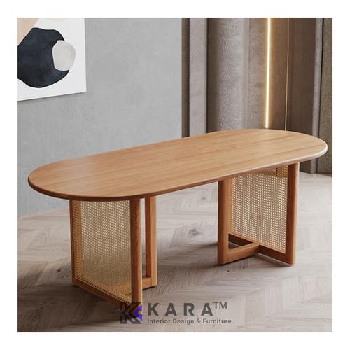 Jual Meja Makan Kayu Jati Kombinasi Anyaman Rotan / Dining Table /Meja ...