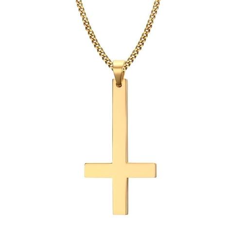 Jual Kalung Salib Terbalik Inverted Cross Saint Peter Fashion Pria ...