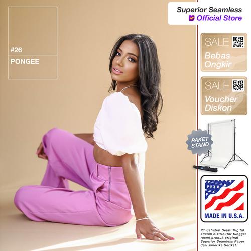 Promo 26 Pongee 1.3x11M Background Paper Kertas Polos Seamless Studio ...