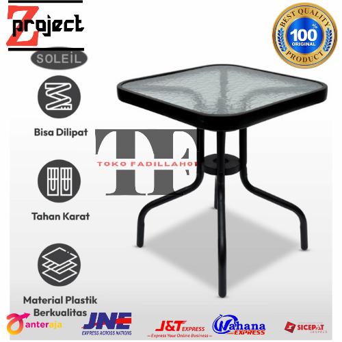 Jual SOLEIL meja teras kaca kotak 45x45x51cm meja besi meja cafe meja ...