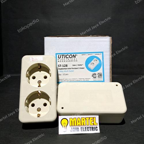 Jual Stop kontak arde uticon 2 lubang st-128 terminal kuningan asli ...