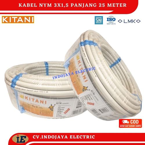 Jual Kabel listrik Kitani NYM 3X1,5 panjang 25 meter kabel tembaga ...