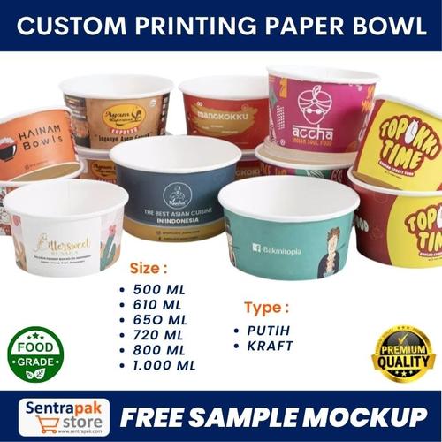 Jual Paper Bowl Custom Cetak 500ml, 650ml, 800ml, 1000ml - Putih ...