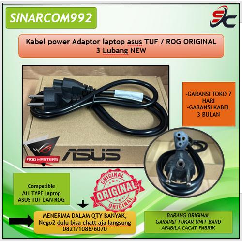 Jual Kabel power Adaptor laptop asus TUF & ROG ORIGINAL 3 Lubang NEW ...