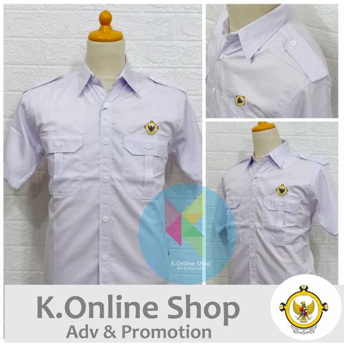Jual kemeja BPK RI Seragam BPK RI Lengan Pendek - kerah putih, M ...