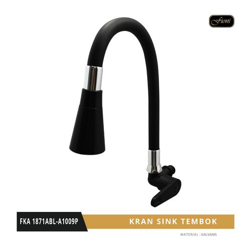 Jual kran sink tembok angsa flexible HANDLE STIK Oracle full black ...