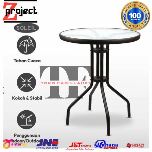 Jual SOLEIL meja teras kaca bulat 60x60x72cm meja tamu meja cafe meja ...