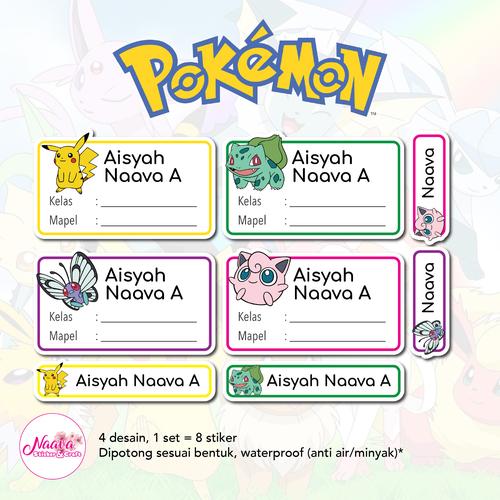 Jual STIKER LABEL BUKU CUSTOM NAMA ANAK COMBO 3 - POKEMON - KERTAS ...