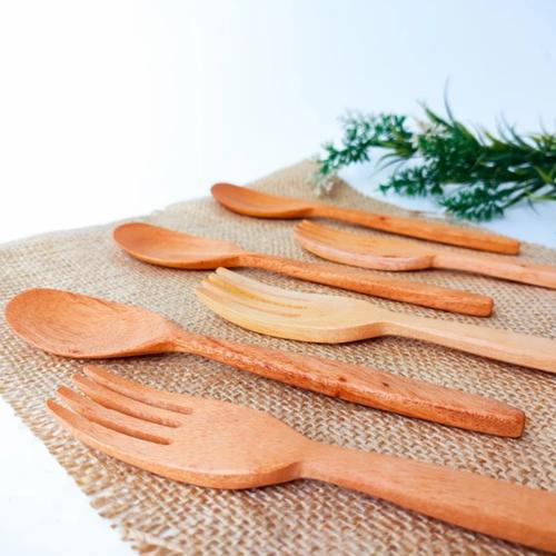 Jual CataleyaWooden Spoon Fork / Sendok Garpu Kayu / Sendok Garpu Makan ...