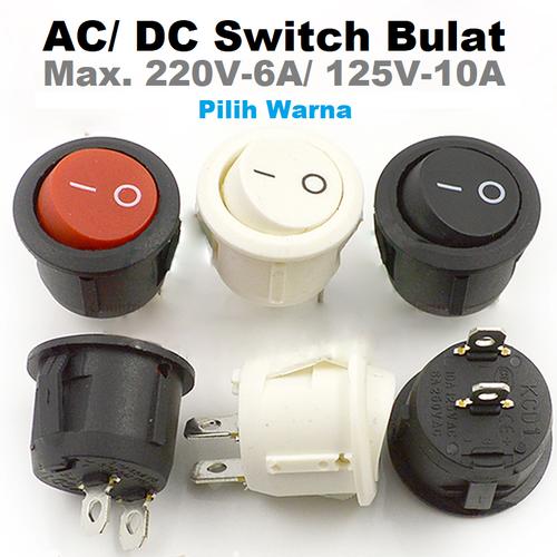 Jual Saklar Panel Bulat On-Off AC/DC High Power Max 10A Rocker Switch 2 ...