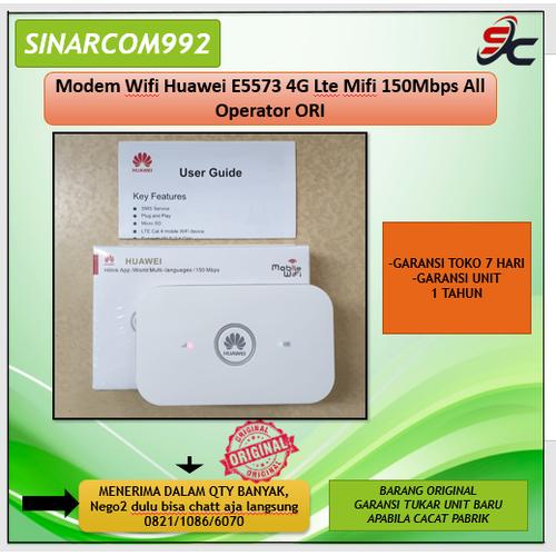 Jual Modem Wifi Huawei E5573 4G Lte Mifi 150Mbps All Operator ORI ...