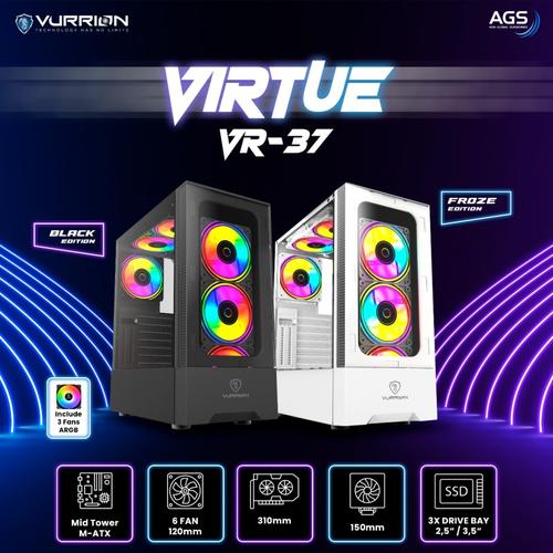 Jual Casing VURRION VIRTUE VR-37 Black/White Edition - Free 3 Fan ARGB ...