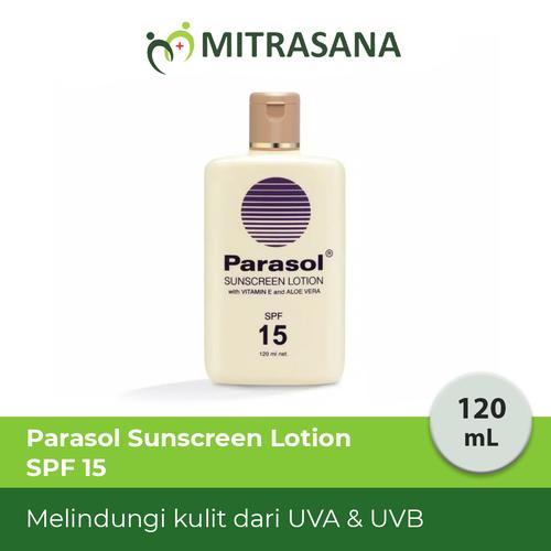 Jual Parasol Sunscreen Lotion SPF 15 dengan Vit E dan ALoevera 120 ML ...