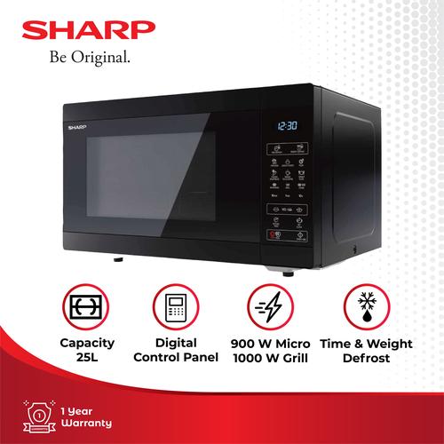Promo Sharp Microwave Oven G R-725DA-BK 23 Stylish Designed 25L Kapasitas 900W Mikro 1000W Grill ...