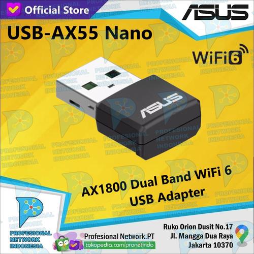 Promo ASUS USB-AX55 Nano AX1800 WiFi 6 USB Adapter asus usb ax55 wifi6 ...