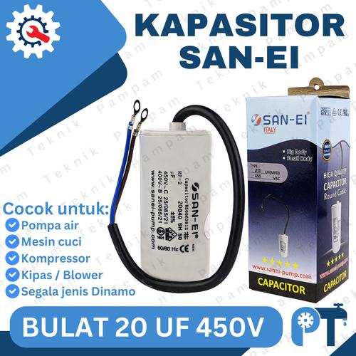 Jual KAPASITOR 20UF 450V SANEI BULAT CAPACITOR SAN-EI 20 UF MIKRO 450 VOLT - Kab. Tangerang ...