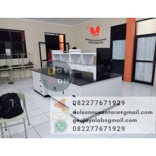 Jual Island Bench Laboratorium Meja Tengah Lab 2400 HPL SS Kran Drying ...