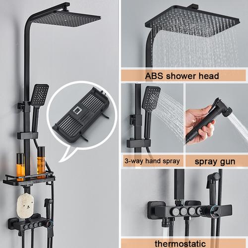 Jual Set Shower Mandi 3 Way Hand Spray Gun Thermostatic 4 Button ...