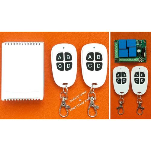 Jual Remote Control DC 12V 4CH Wireless Switch 1 Penerima + 2 Remote ...