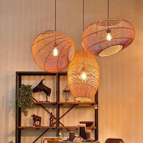 Jual Kap Lampu Gantung Rotan | Rattan Pendant Light | Lampu Rotan KL88 ...