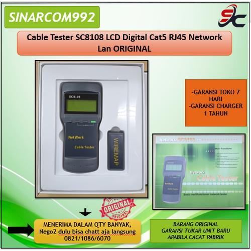 Jual Cable Tester SC8108 LCD Digital Cat5 RJ45 Network Lan ORIGINAL ...
