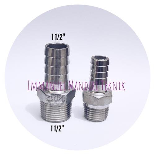 Jual Nepel selang 1 1/2 stainless / Hose nepel / Hose nipple 1 1/2 ...
